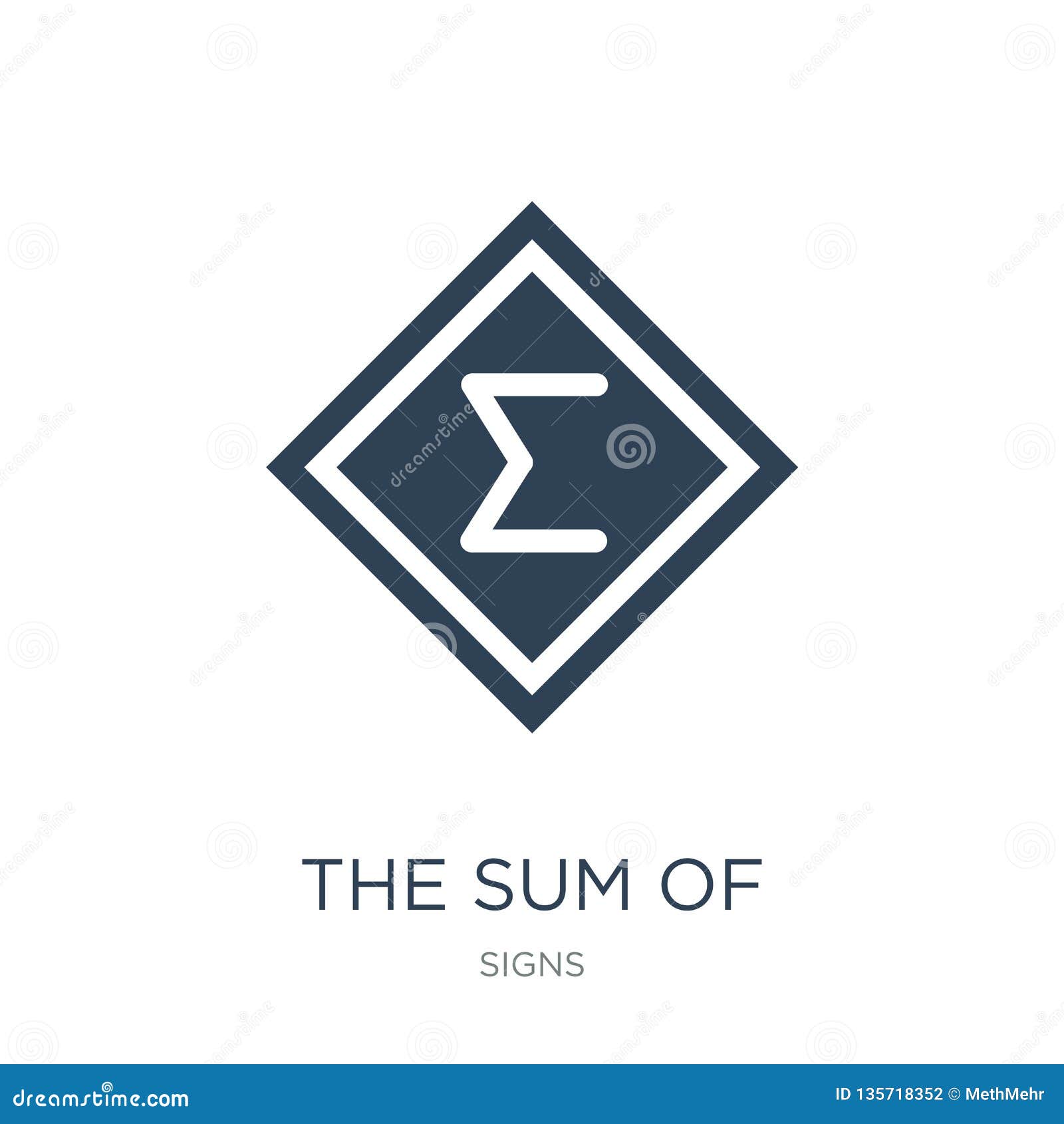 The Sum of Icon in Trendy Design Style. the Sum of Icon Isolated on ...