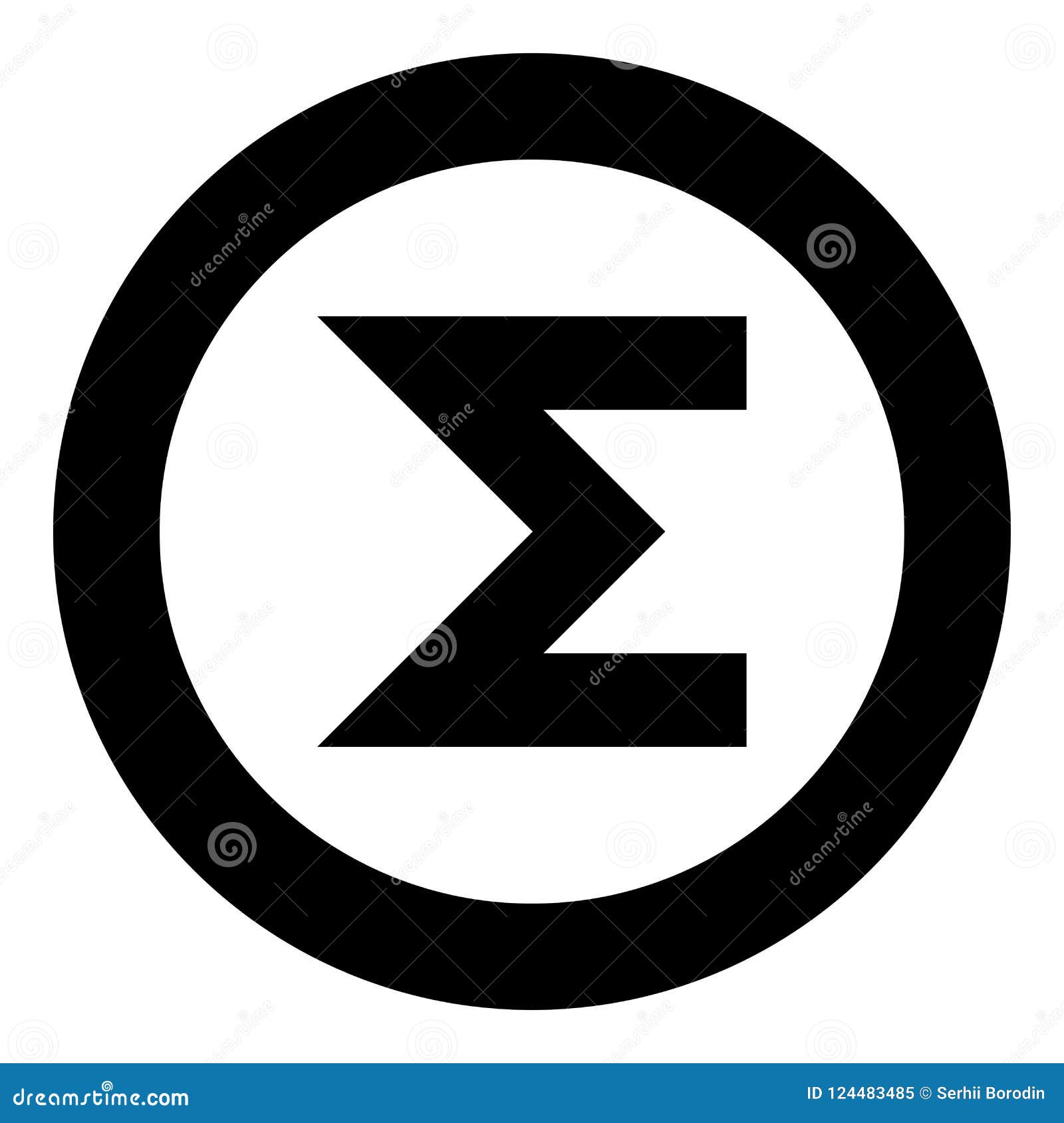 Sum Symbol Icon Black Color in Round Circle Stock Vector - Illustration ...