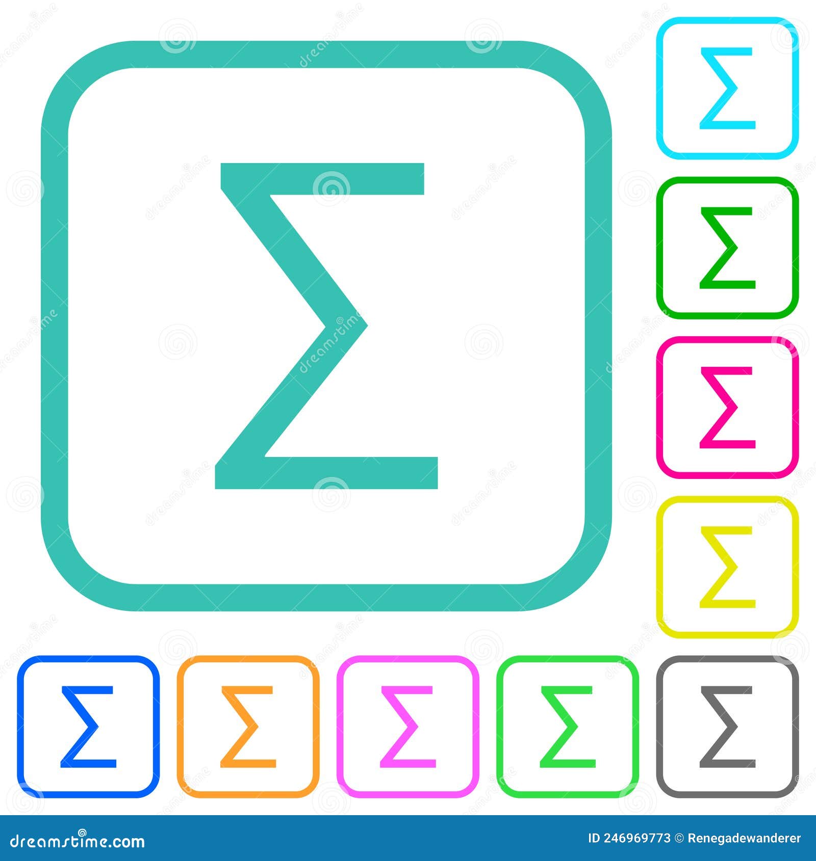 Sum Symbol Vivid Colored Flat Icons Stock Vector - Illustration of ...