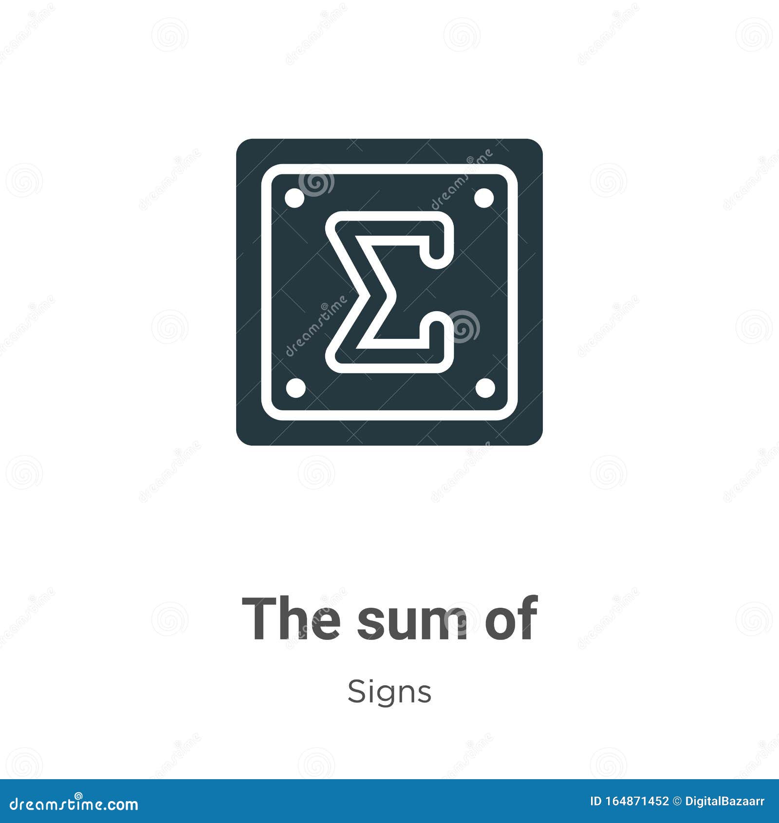 The Sum of Vector Icon on White Background. Flat Vector the Sum of Icon ...