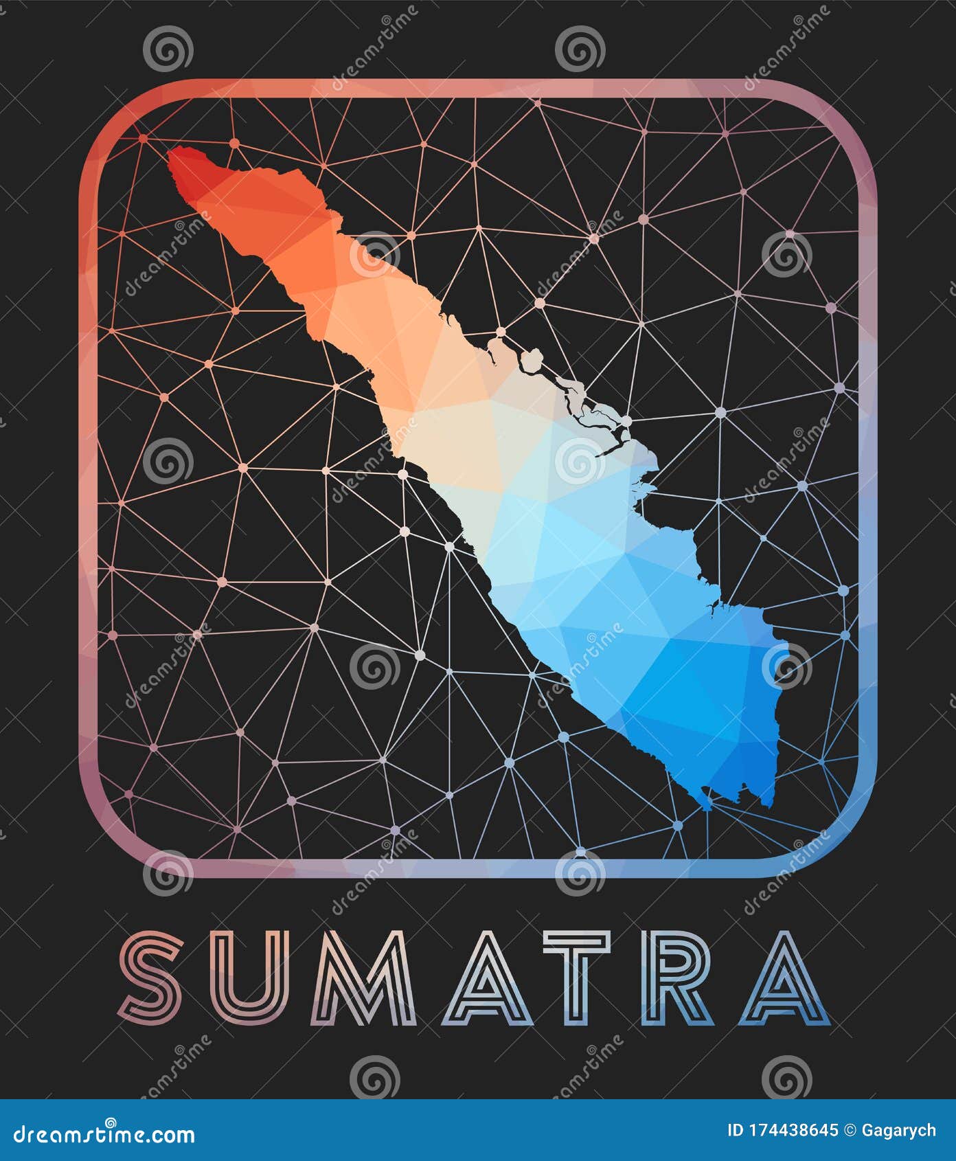 Sumatra map design. stock vector. Illustration of jakarta - 174438645