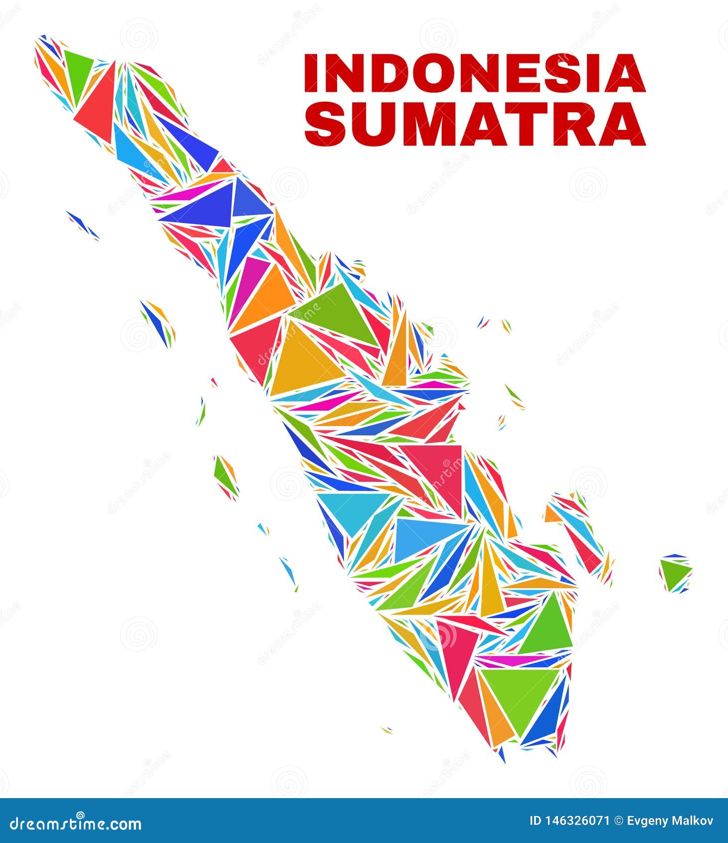 Sumatra Map - Mosaic of Color Triangles Stock Vector - Illustration of ...