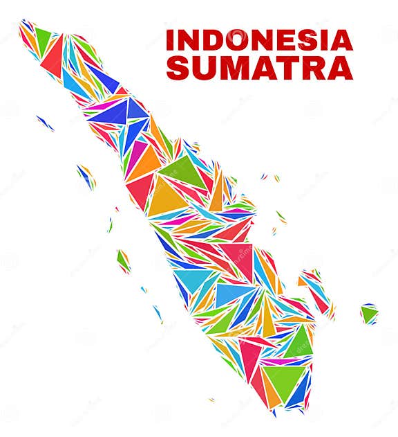 Sumatra Map - Mosaic of Color Triangles Stock Vector - Illustration of ...