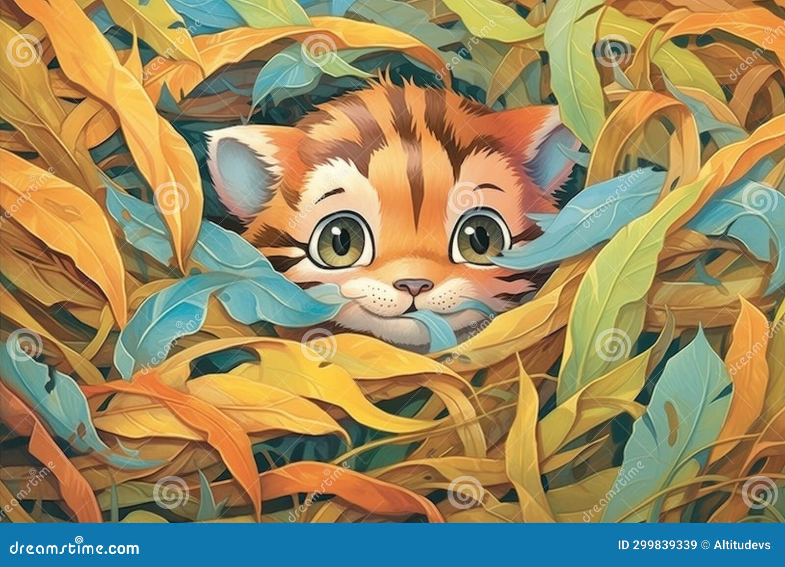 Sumatran Tiger Cub Playing Hide and Seek Stock Image - Image of hide ...