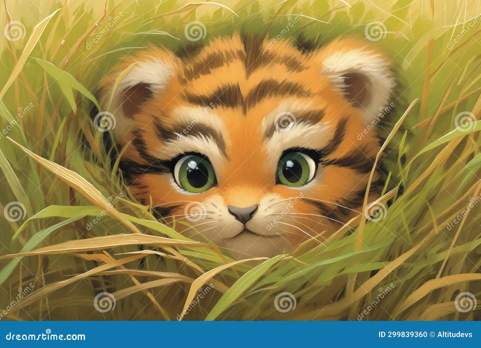 Sumatran Tiger Cub Playing Hide and Seek Stock Photo - Image of seek ...