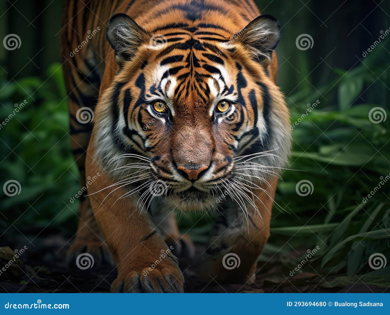 Sumatran tiger stock illustration. Illustration of watching - 293694680