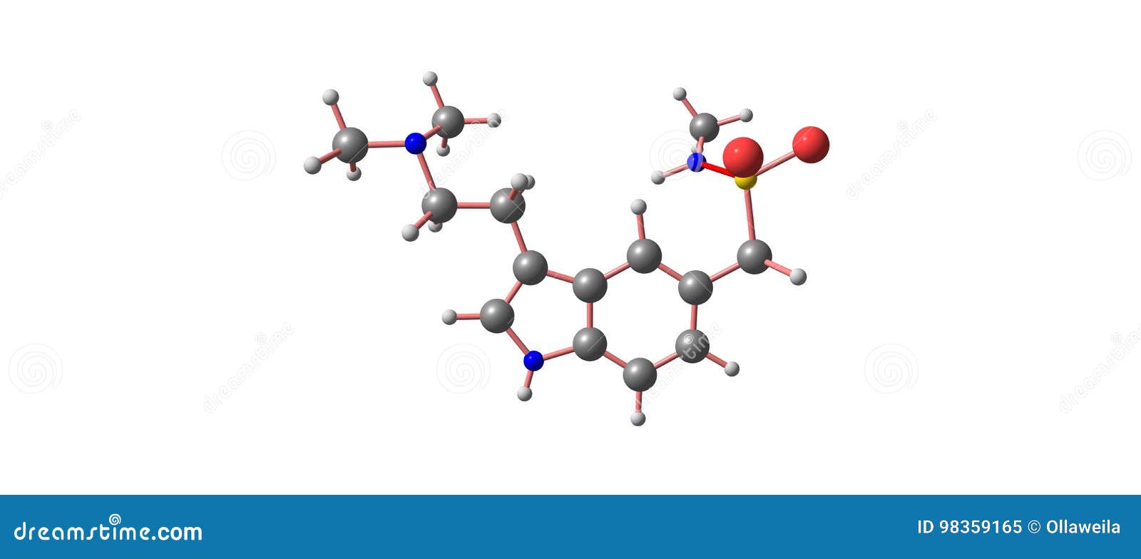 Sumatriptan Molecular Structure Isolated on White Stock Illustration ...