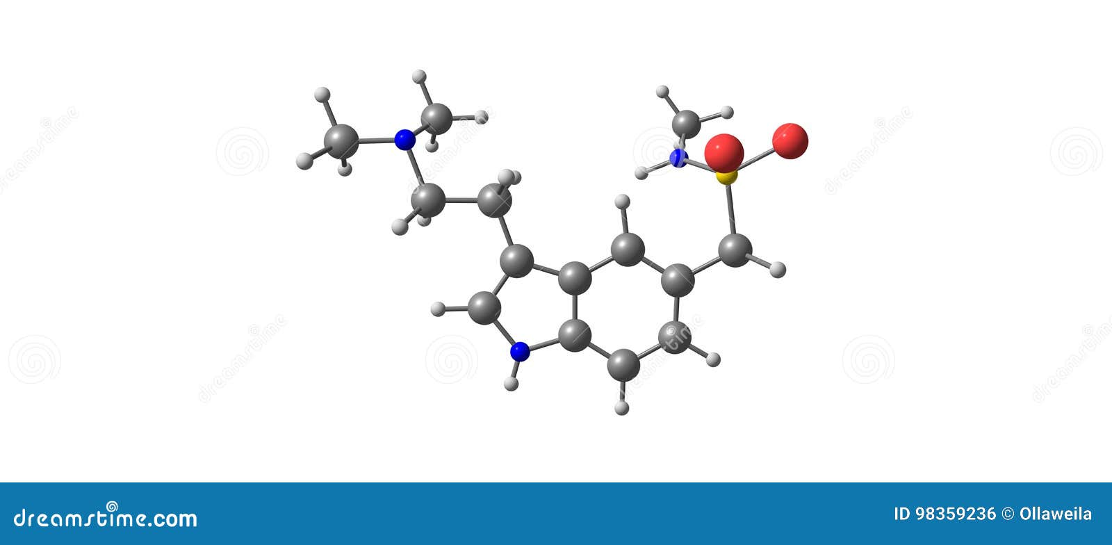 Sumatriptan Molecular Structure Isolated on White Stock Illustration ...