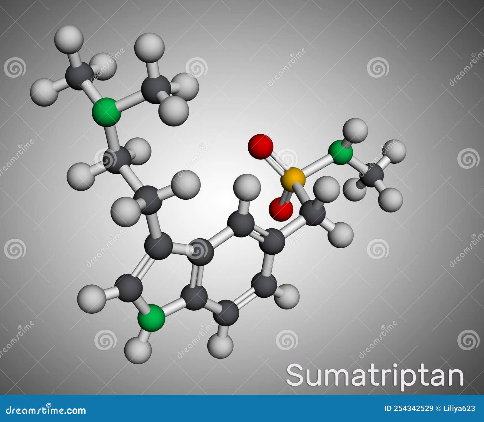 Sumatriptan Molecule. it is Serotonin Receptor Agonist Used To Treat ...