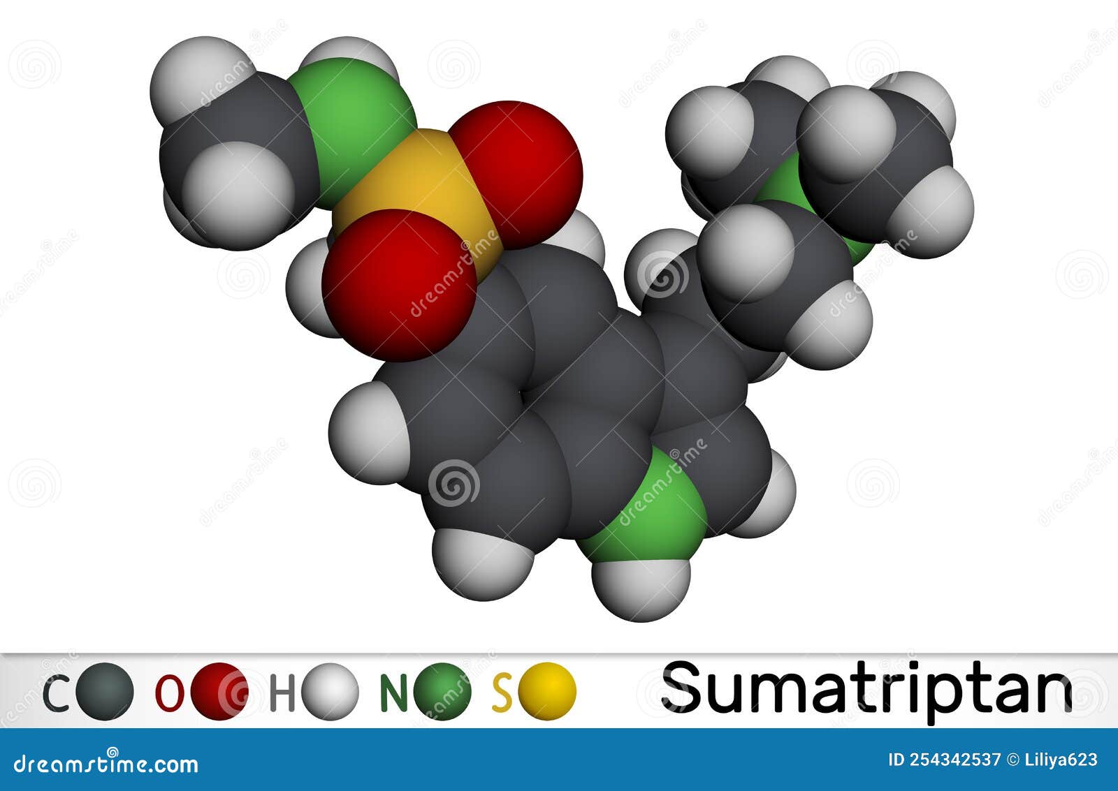 Sumatriptan Molecule It Is Serotonin Receptor Agonist Used To Treat