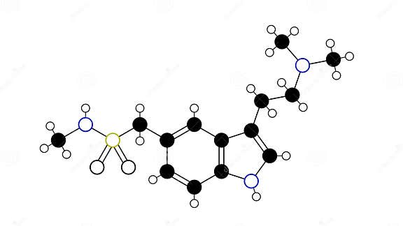 Sumatriptan Molecule, Structural Chemical Formula, Ball-and-stick Model ...