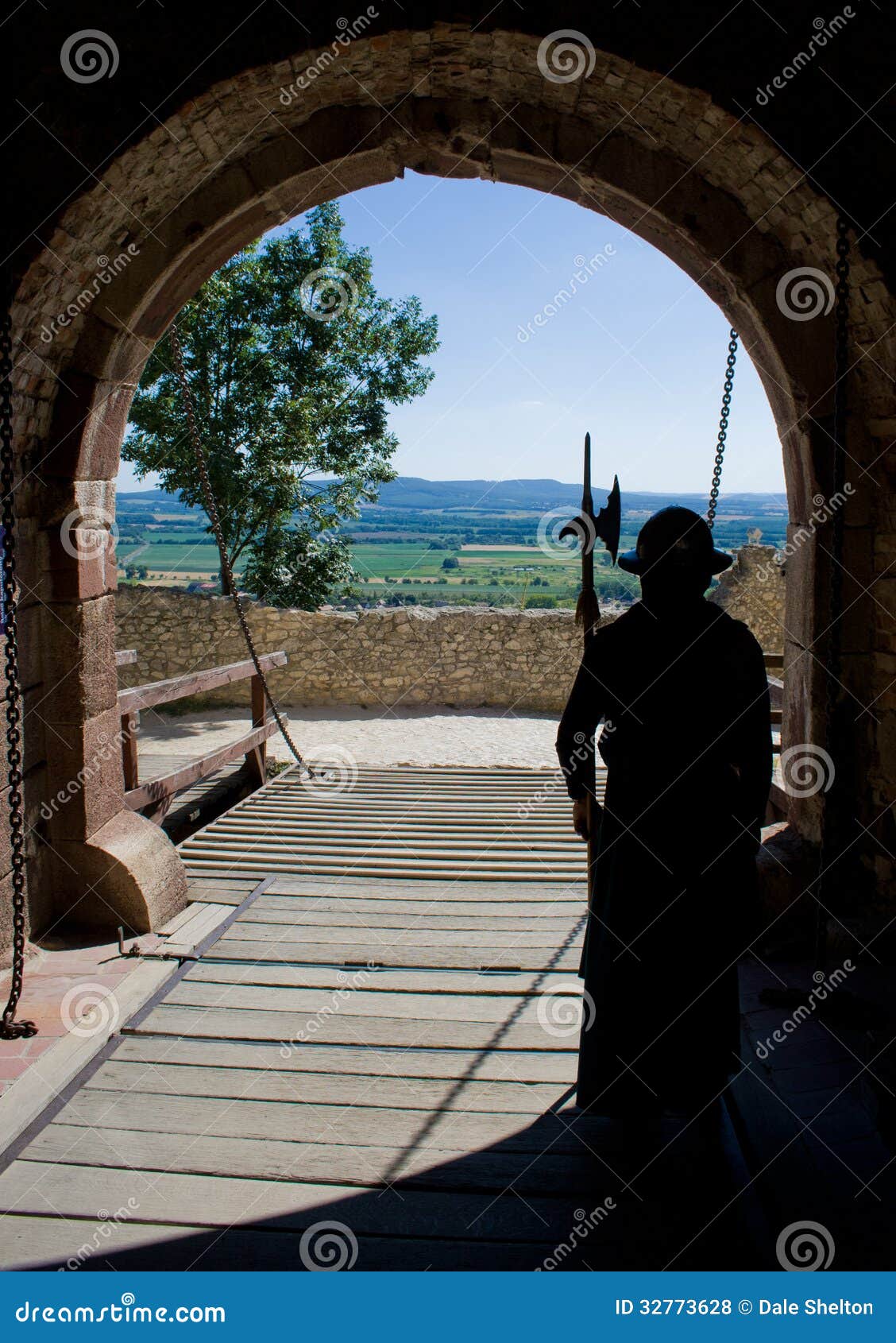 Sumeg Castle Guard editorial stock photo. Image of silhouette - 32773628