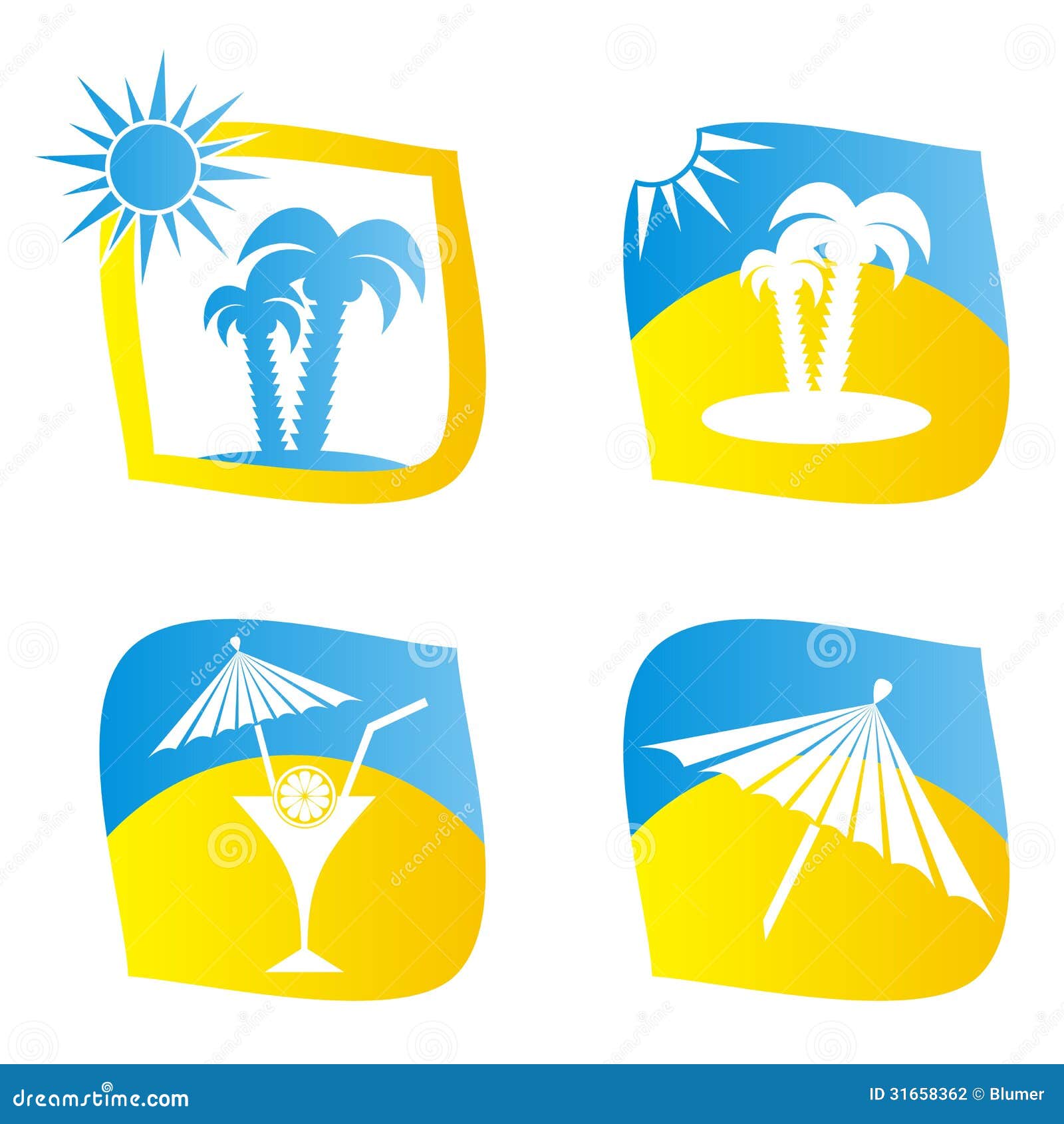 Sumer icons stock vector. Illustration of sunlight, recreation - 31658362