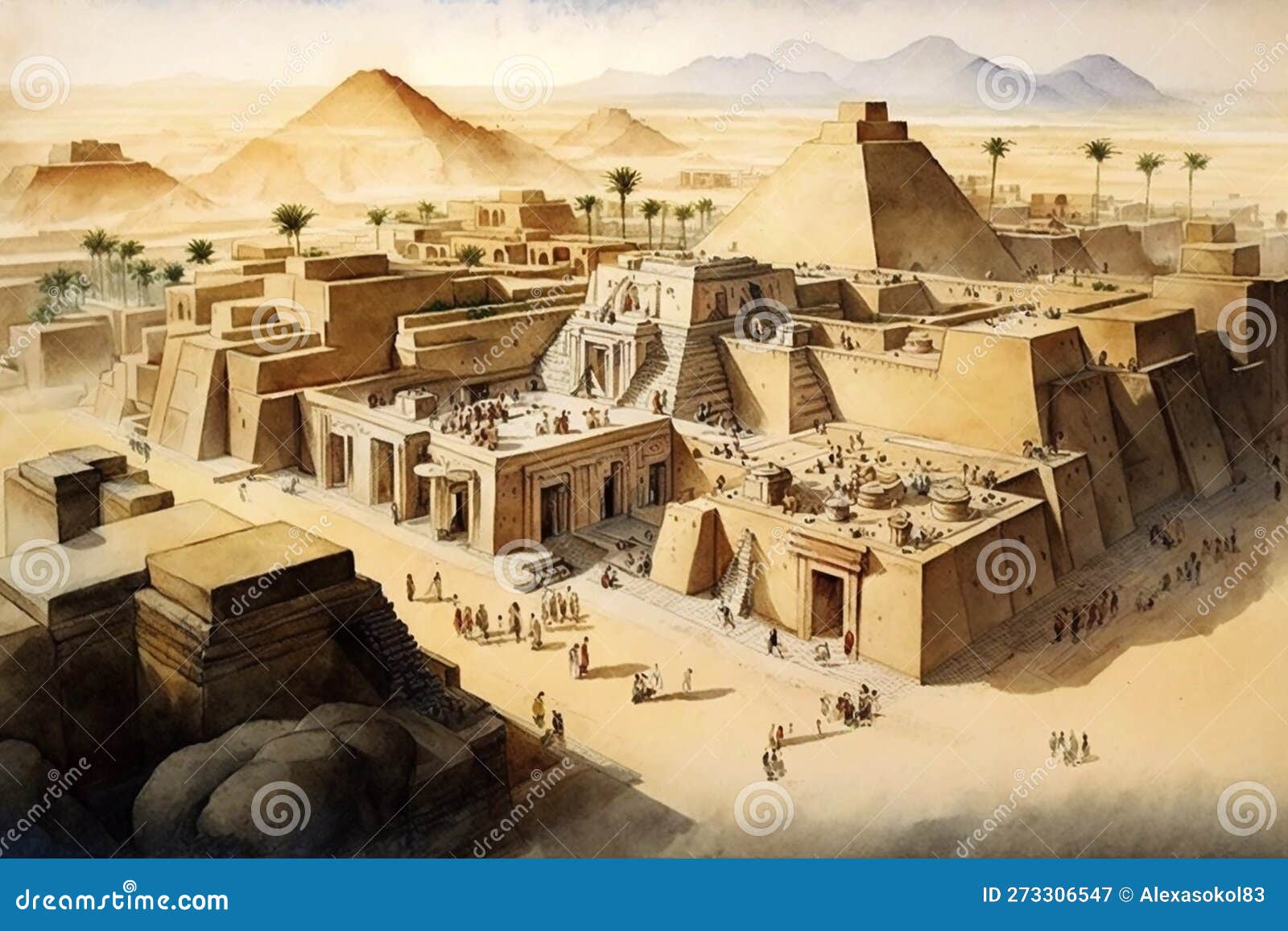 Sumerian Civilization Drawing with Bit of Watercolour Stock ... Sumerian Civilization Drawing with Bit of Watercolour Stock ...