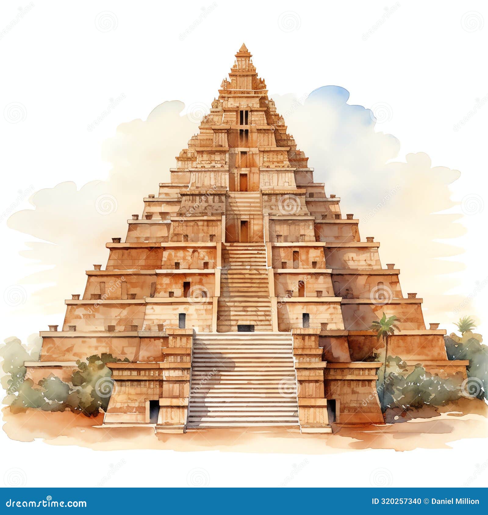 Sumerian Temple Complex With A Ziggurat At Its Center Illustration ...