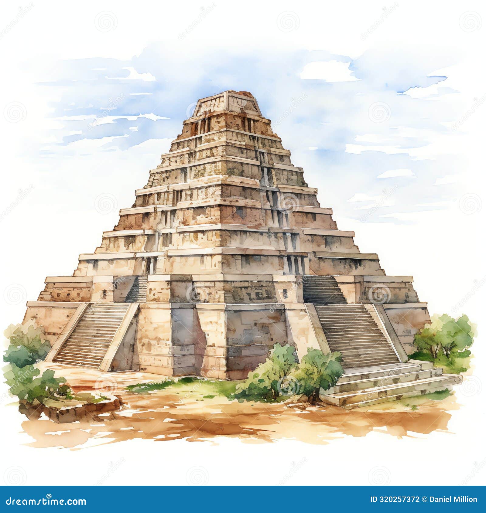 Sumerian Temple Complex with a Ziggurat at Its Center Illustration ...