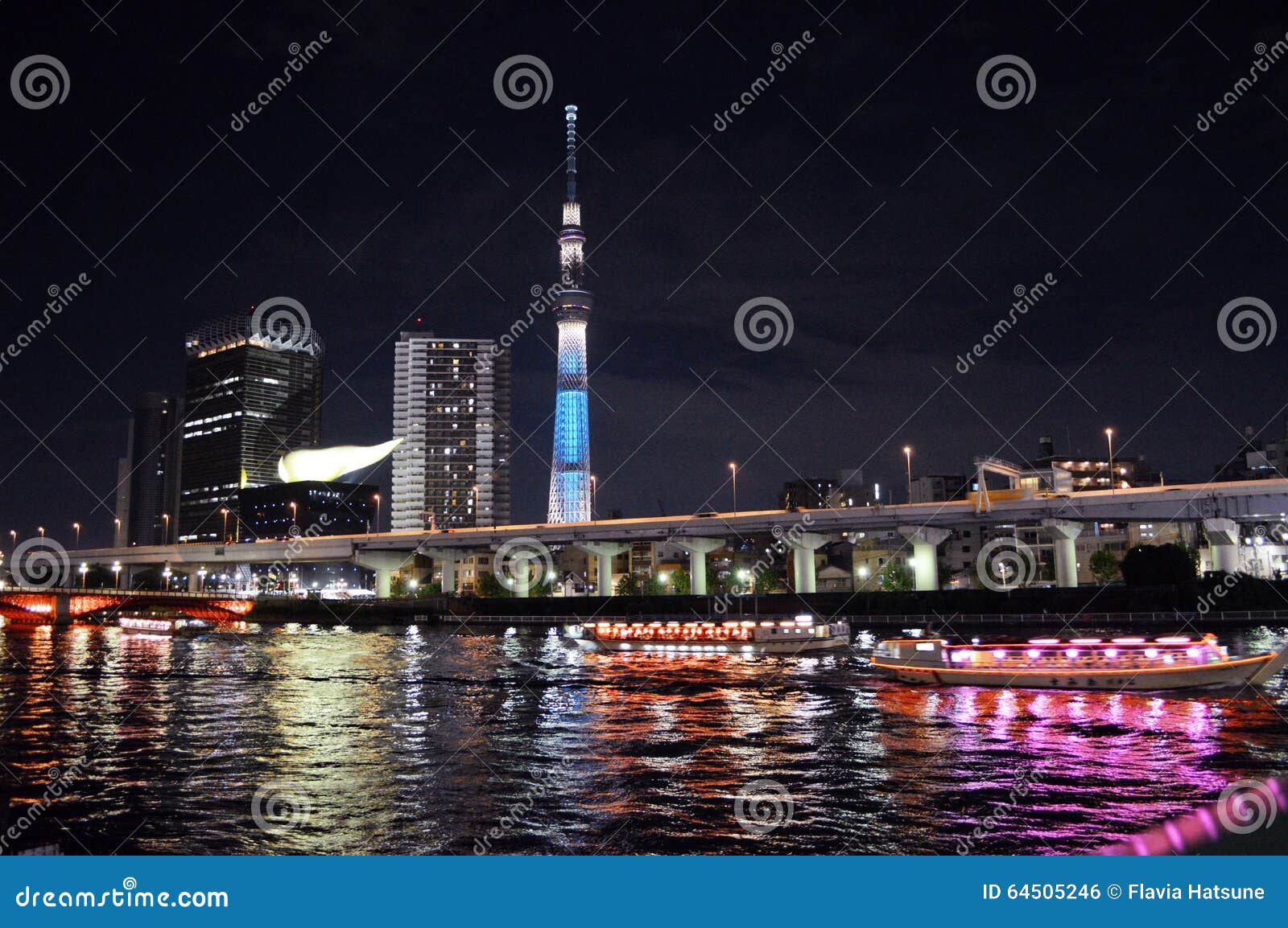Sumida river in Tokyo stock photo. Image of sightseeing - 64505246