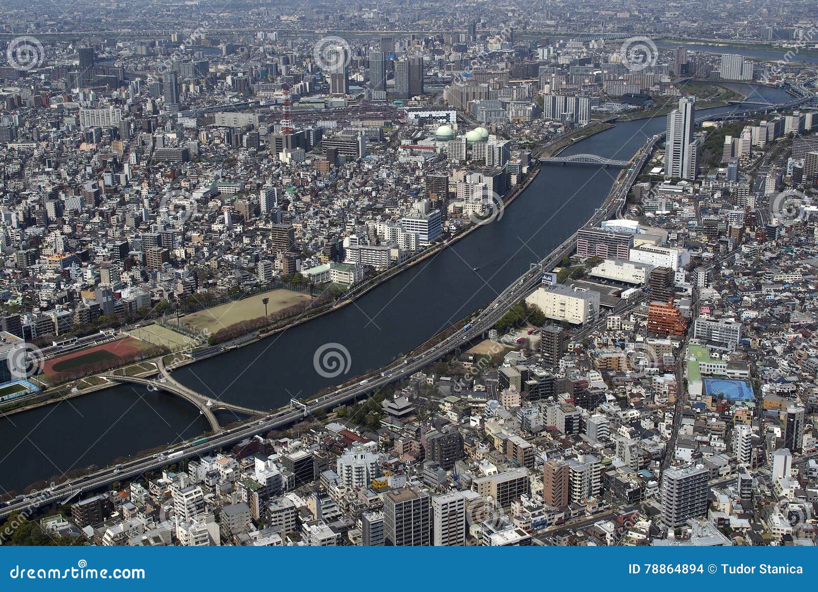 The Sumida River In Tokyo, Fire Fighting Boats Editorial Photo ...