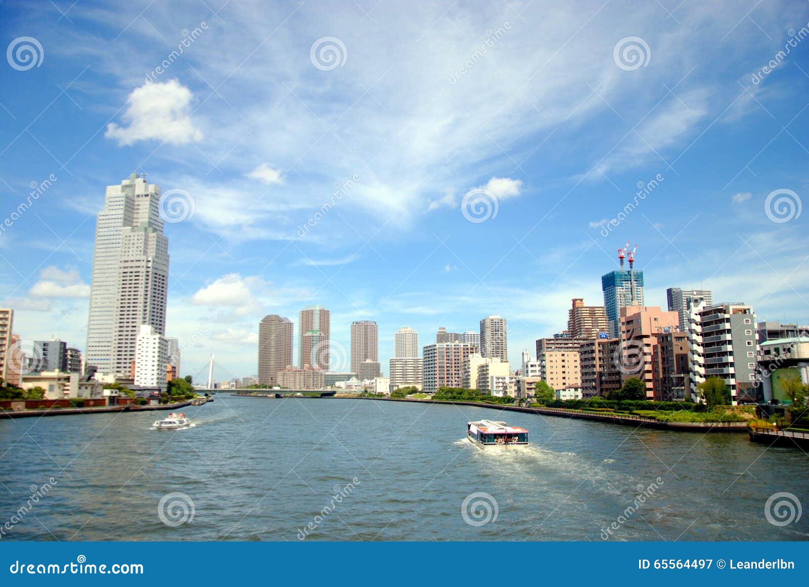 Sumidagawa river in Tokyo stock image. Image of capital - 65564497