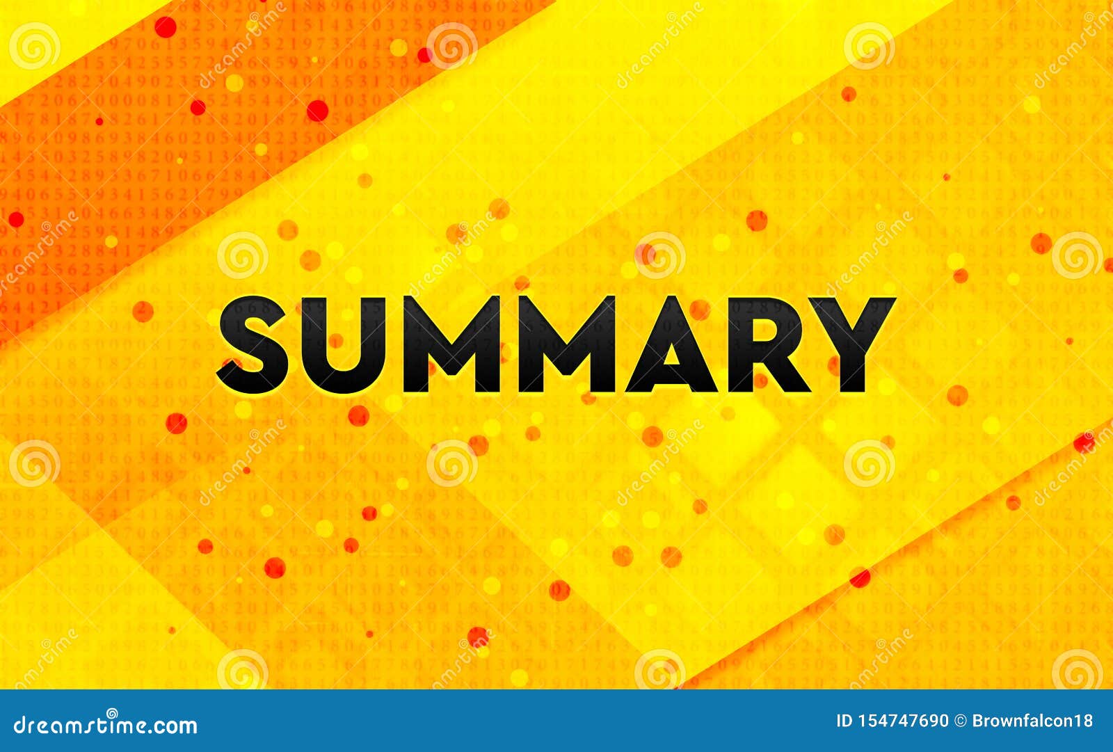 Summary Abstract Digital Banner Yellow Background Stock Illustration ...