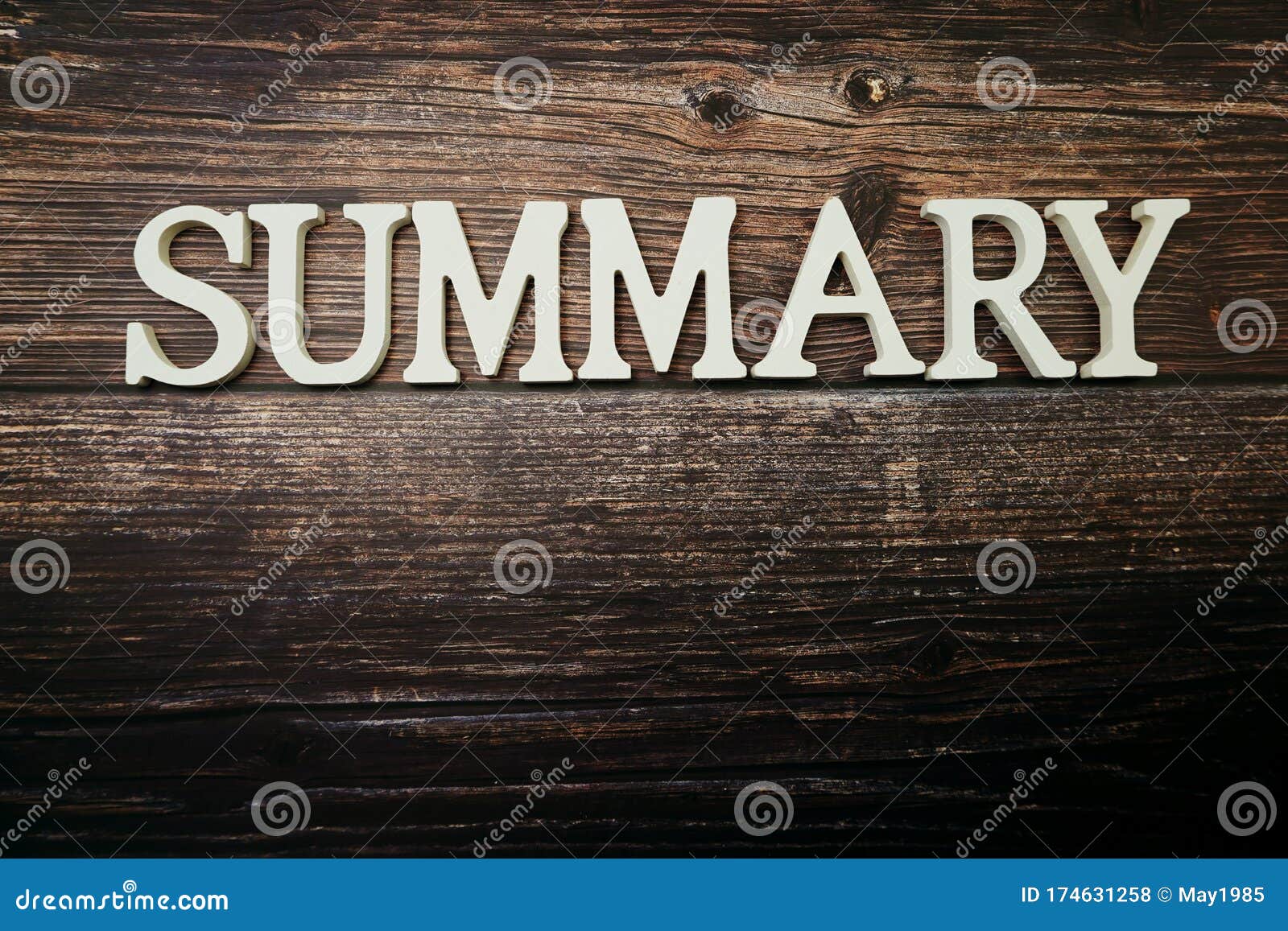 Summary Alphabet Letters on Wooden Background Stock Photo - Image of ...