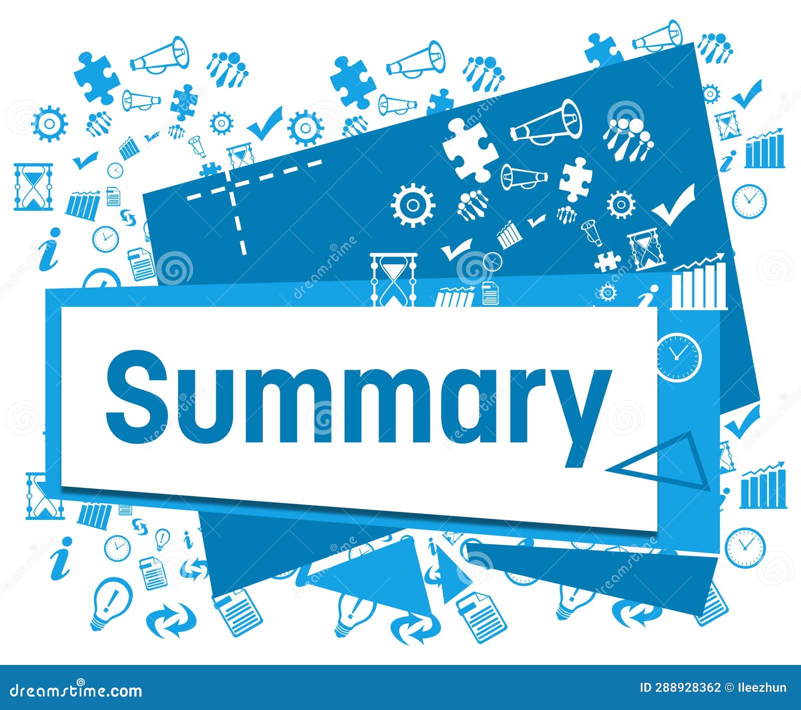 Summary Blue Business Symbols Circles Triangle Text Stock Illustration ...