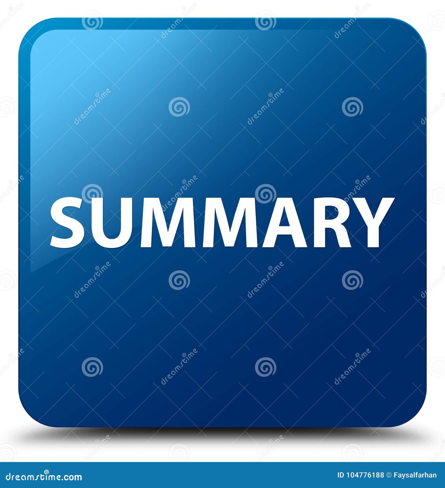 Summary blue square button stock illustration. Illustration of overview ...