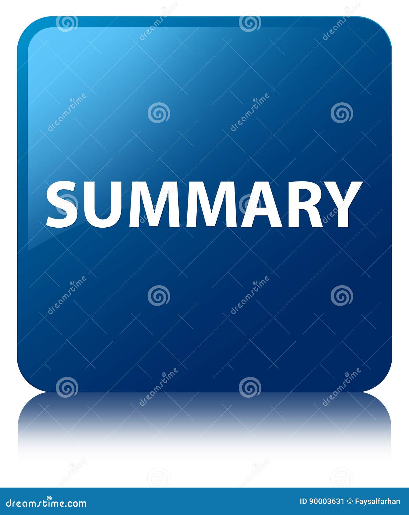 Summary blue square button stock illustration. Illustration of analysis ...