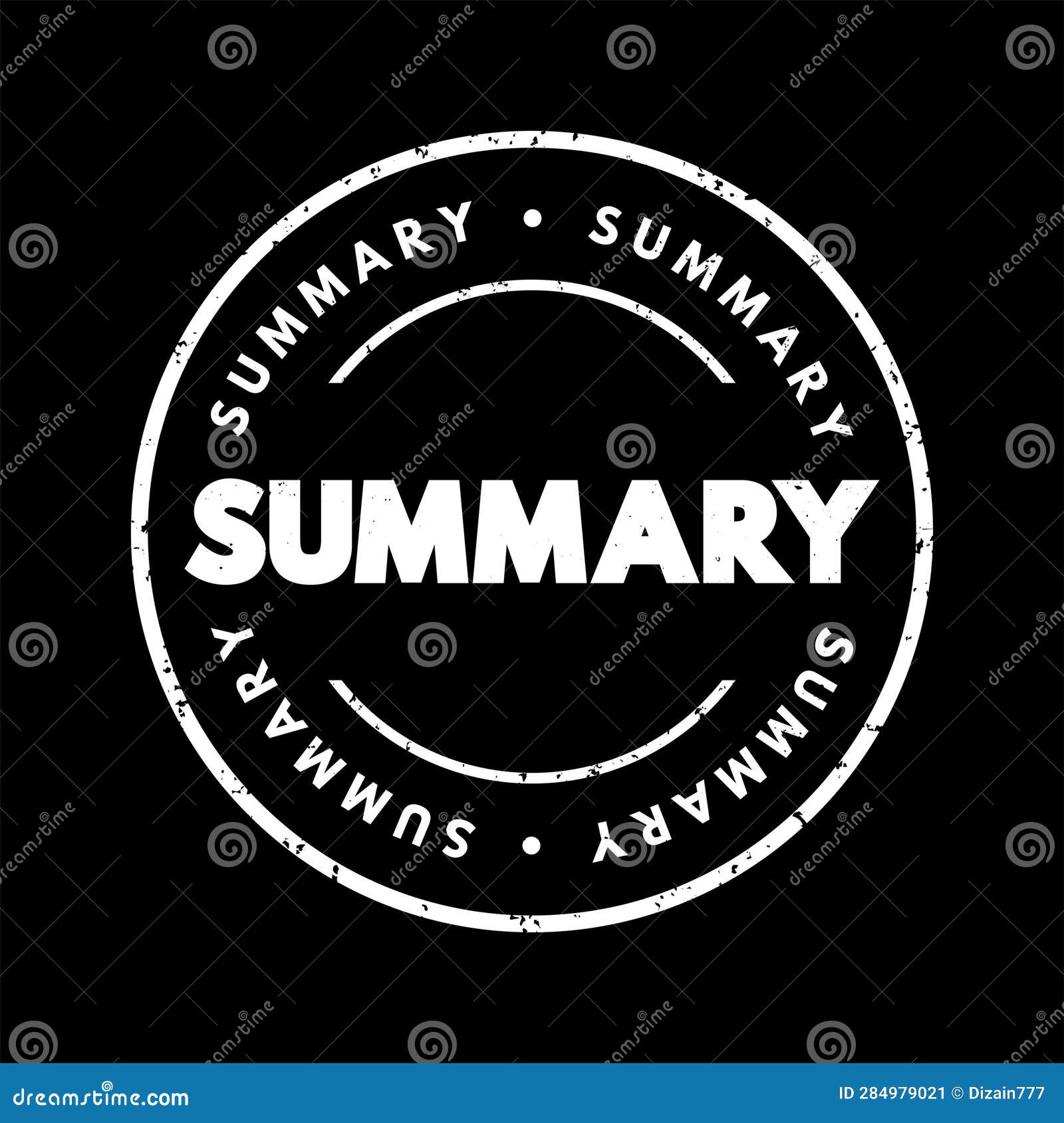 Summary Statement Through Magnifying Glass. Doodle Style. Stock Photo ...