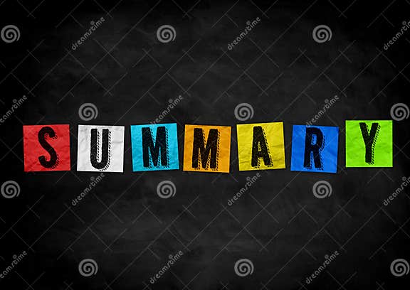 Summary Chalkboard with Message Illustration Stock Illustration ...