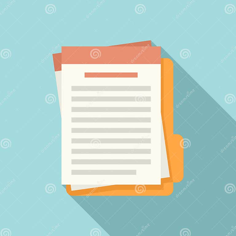 Summary Folder Icon, Flat Style Stock Vector - Illustration of addition ...