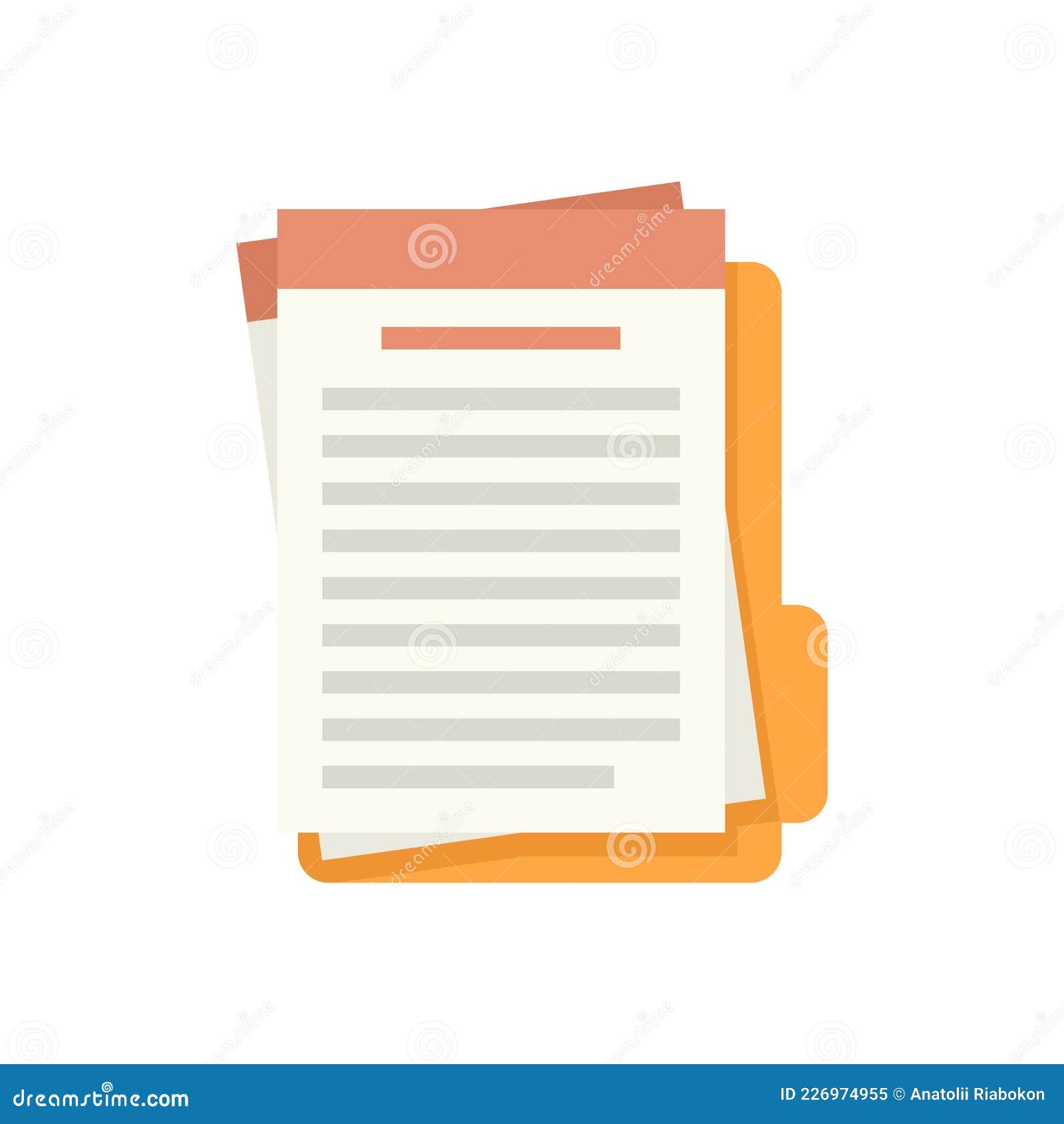 Summary Folder Icon Flat Isolated Vector Stock Vector - Illustration of ...