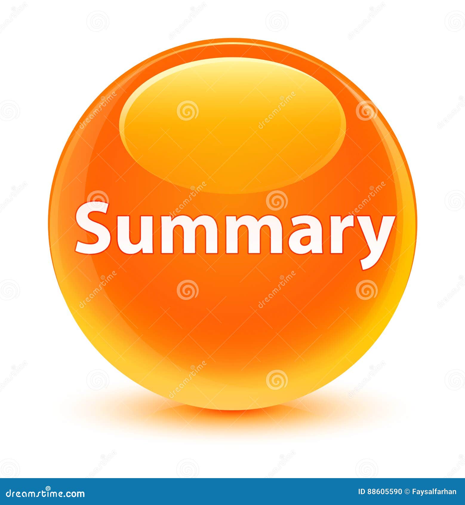 Summary Glassy Orange Round Button Stock Illustration - Illustration of ...