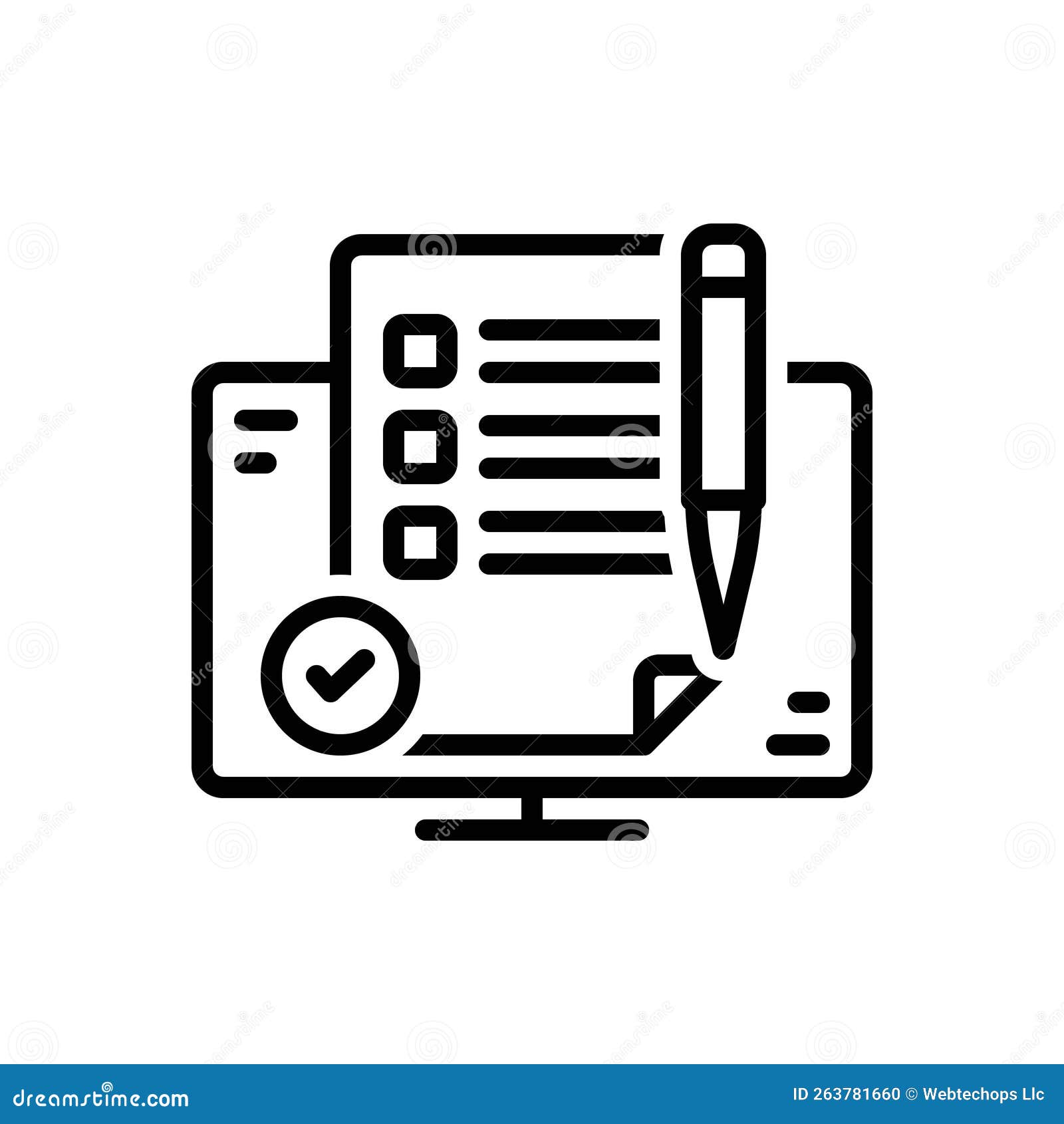 Black Line Icon for Summary, Synopsis and Compendium Stock Vector ...