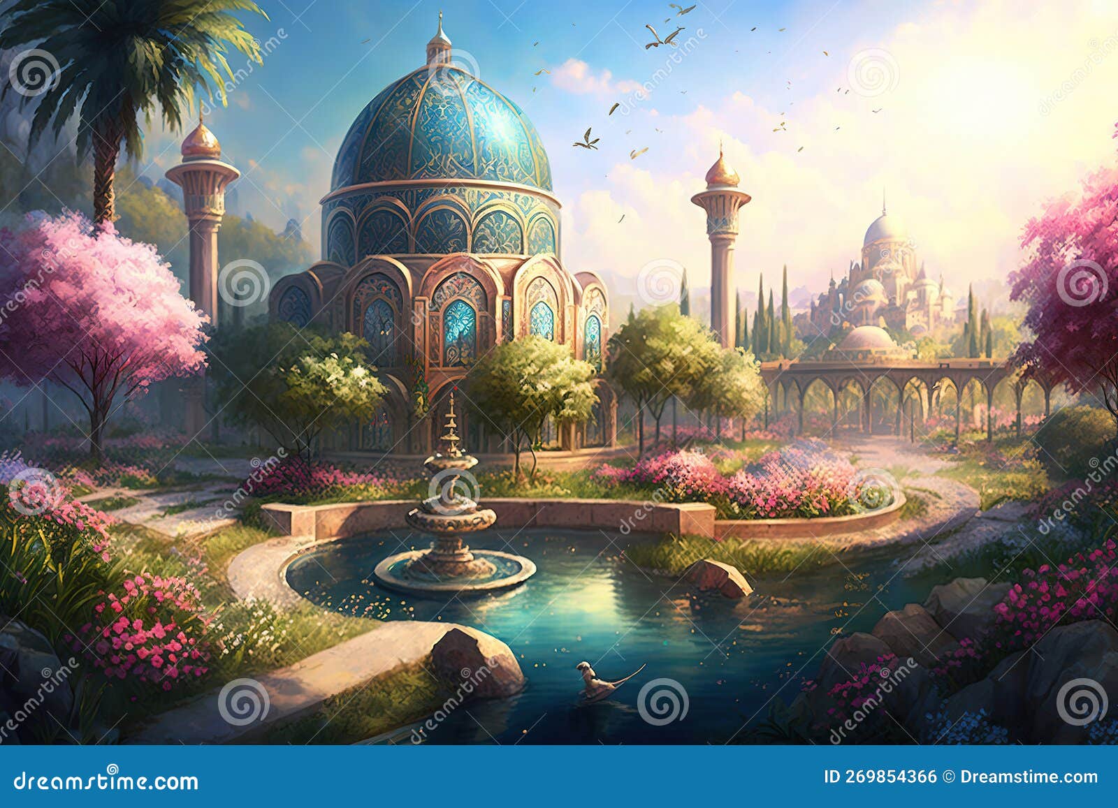 Immersive and Breathtaking View of Paradise Stock Illustration ...