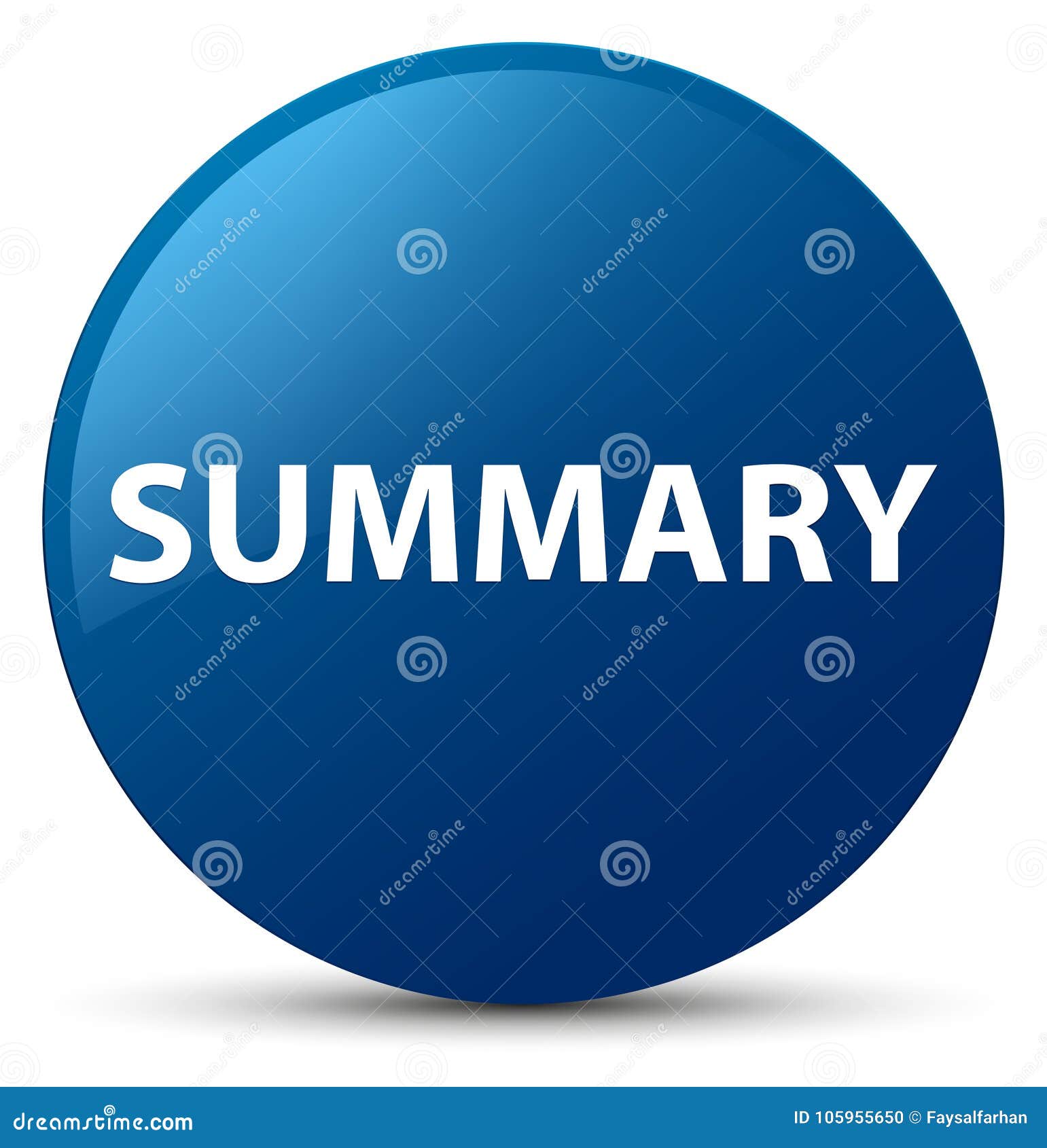 Summary blue round button stock illustration. Illustration of overview ...