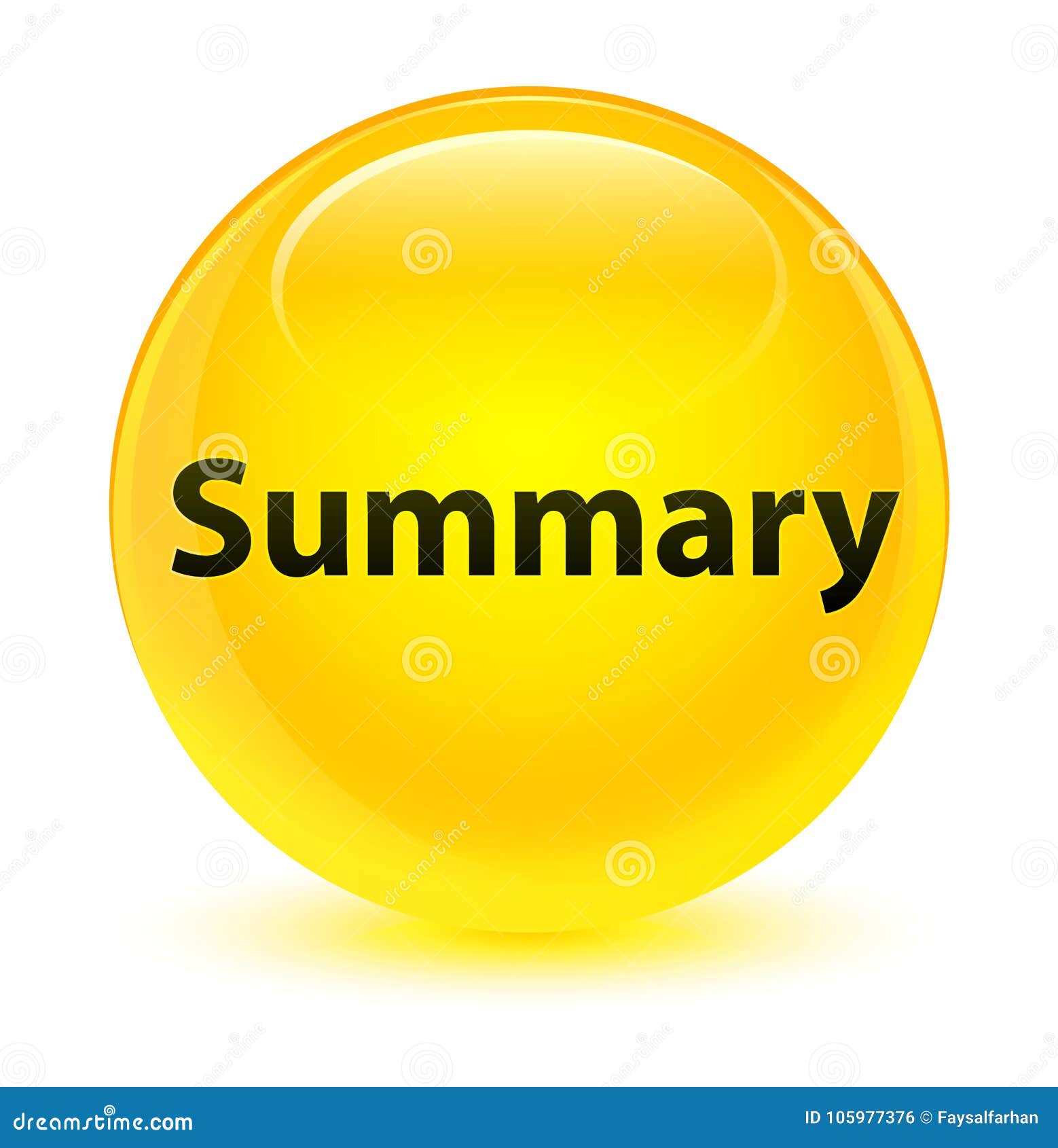 Summary Glassy Yellow Round Button Stock Illustration - Illustration of ...