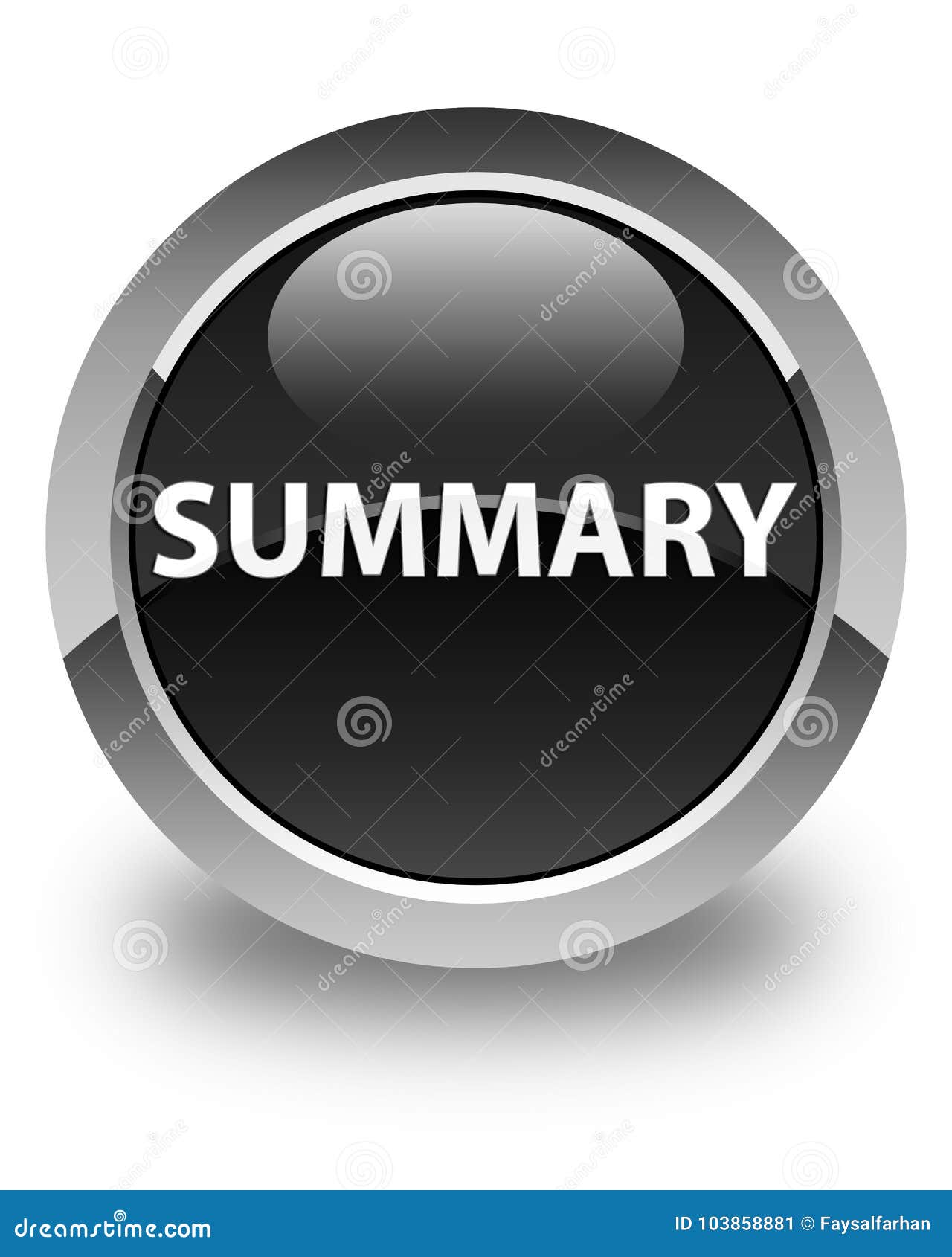 Summary Glossy Black Round Button Stock Illustration - Illustration of ...