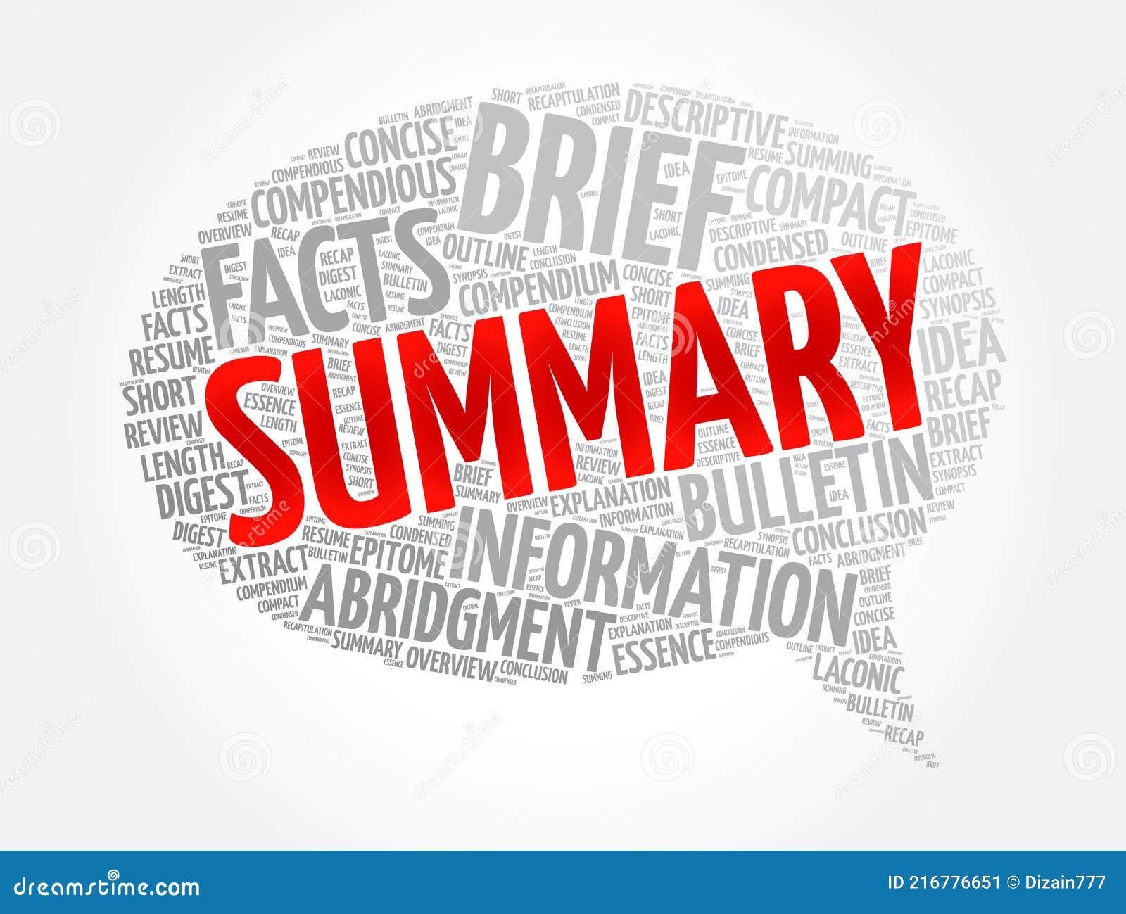 Summary Message Bubble Word Cloud Collage, Concept Background Stock ...