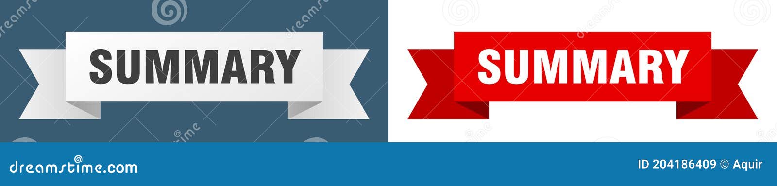 Summary Ribbon. Summary Isolated Paper Sign. Banner Stock Vector ...