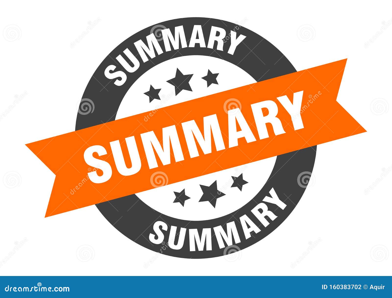 Summary sign stock vector. Illustration of banner, stamp - 160383702