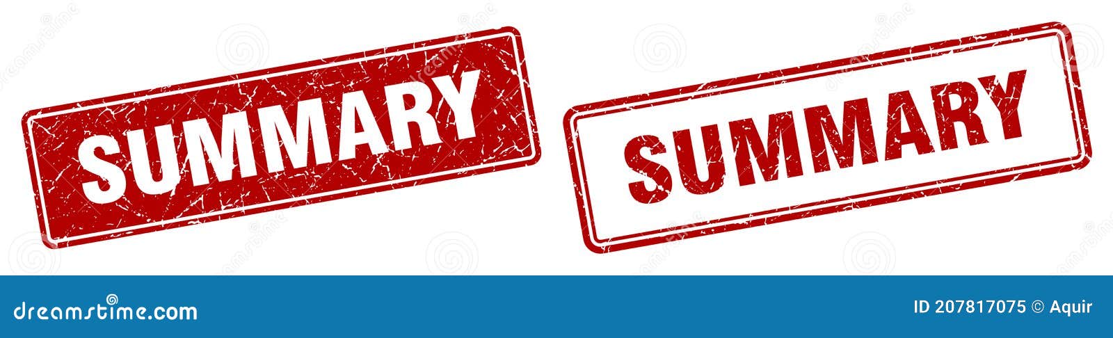 Summary Stamp Set. Summary Square Grunge Sign Stock Vector ...