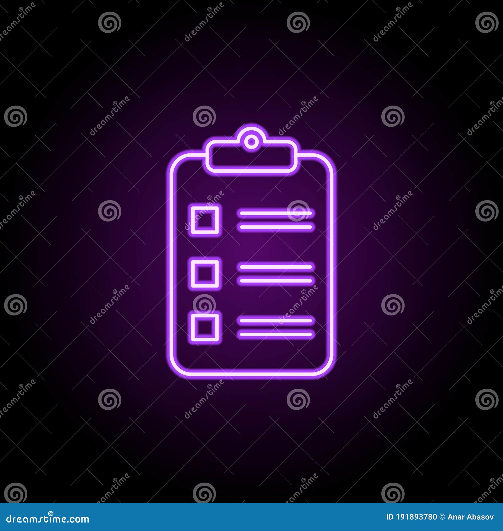 Summary Statement Line Icon. Elements of Web in Neon Style Icons Stock ...