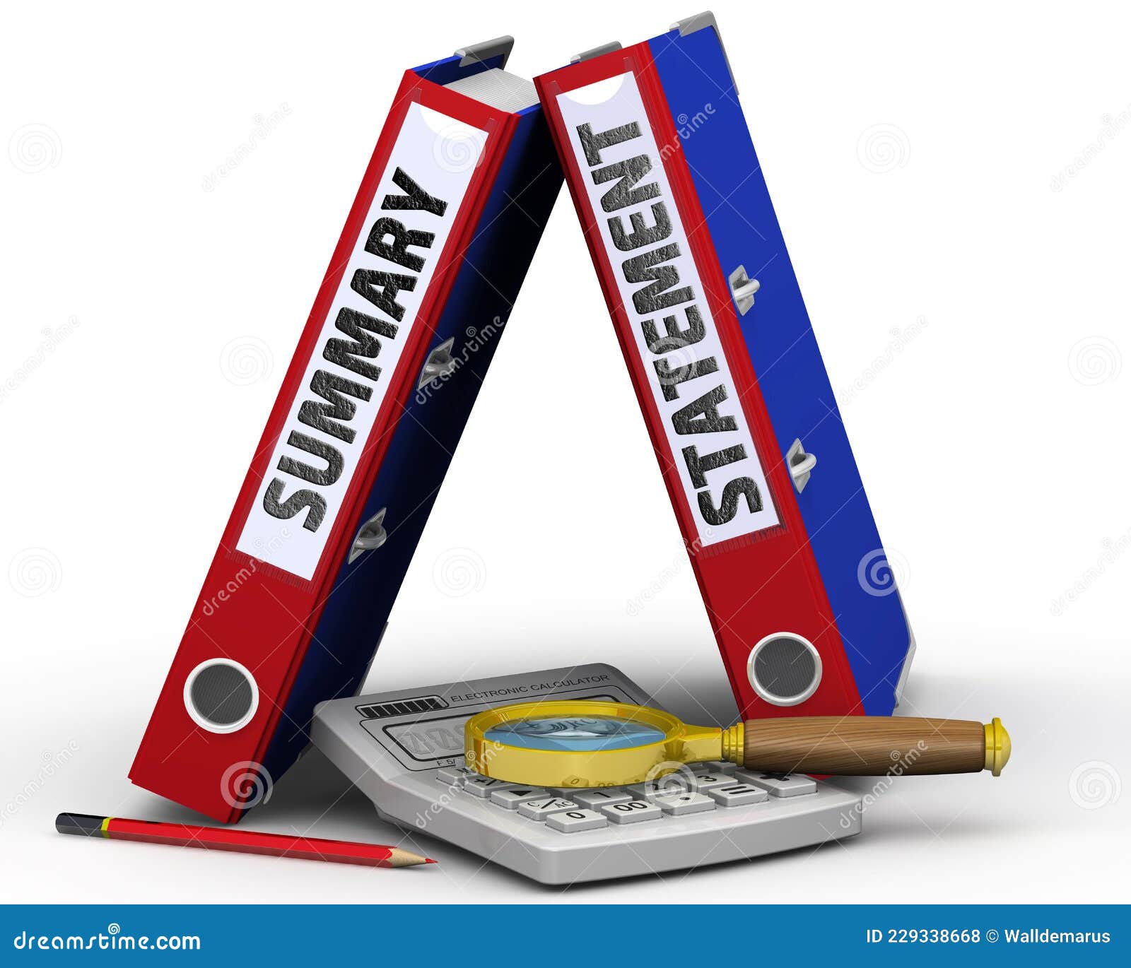 Summary Statement Through Magnifying Glass. Doodle Style. Stock Photo ...