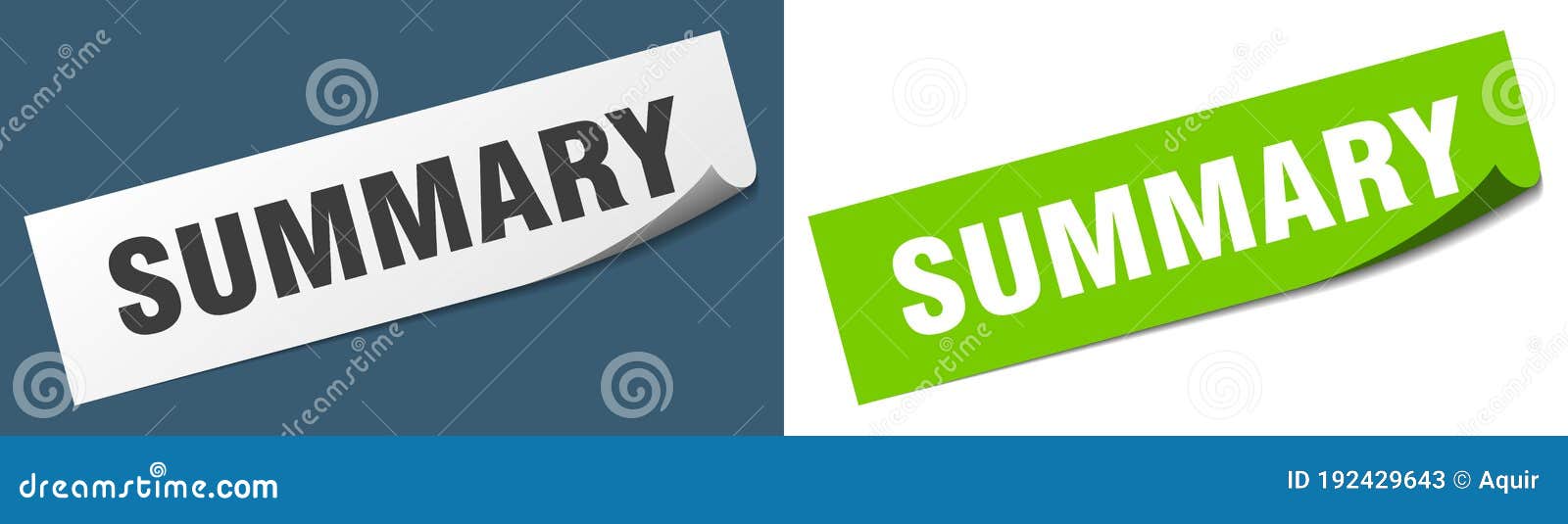 Summary Sticker. Summary Sign Set Stock Vector - Illustration of banner ...