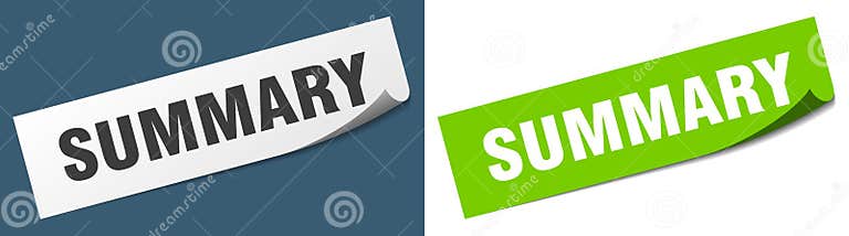 Summary Sticker. Summary Sign Set Stock Vector - Illustration of banner ...