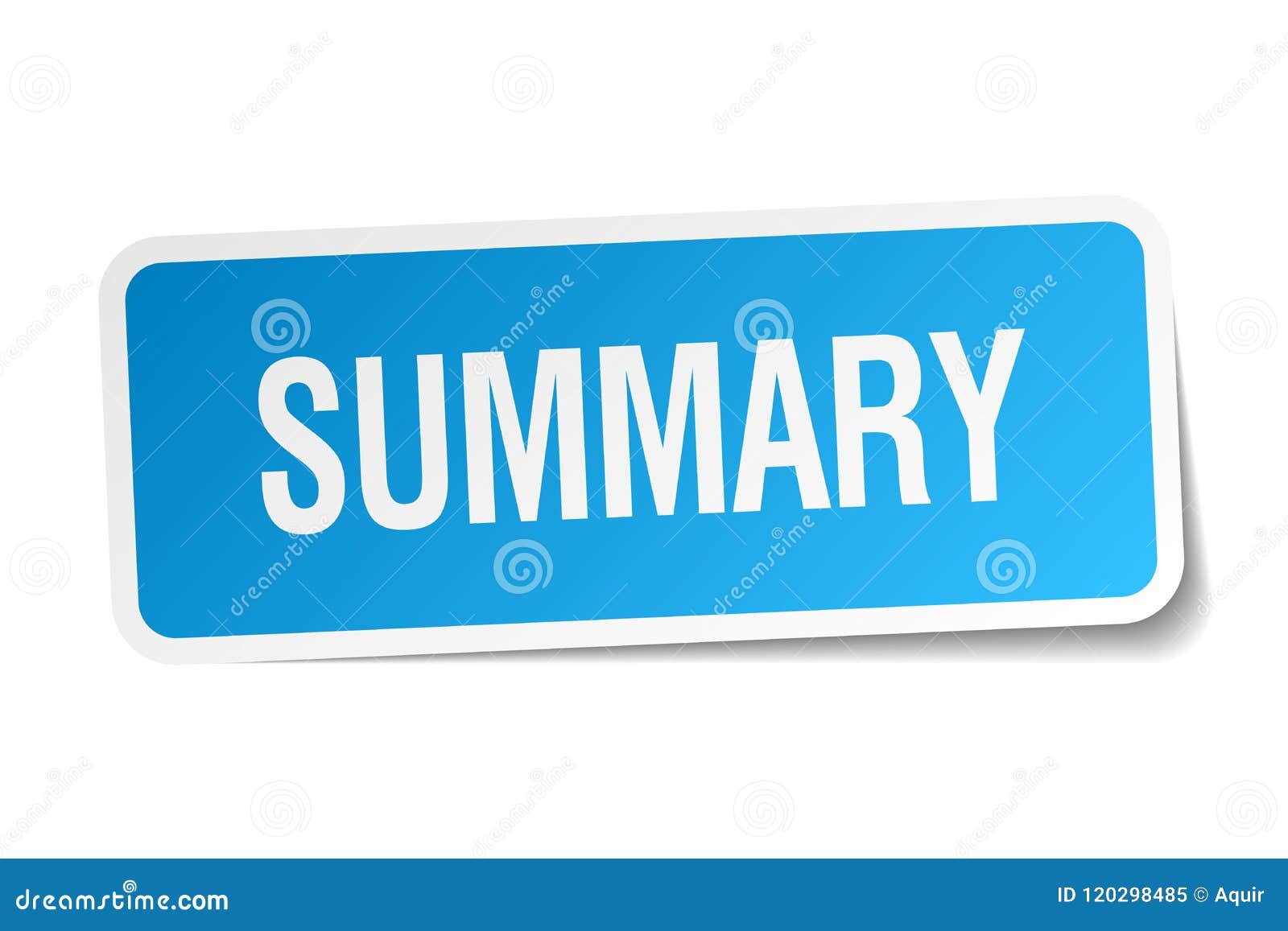 Summary sticker stock vector. Illustration of label - 120298485