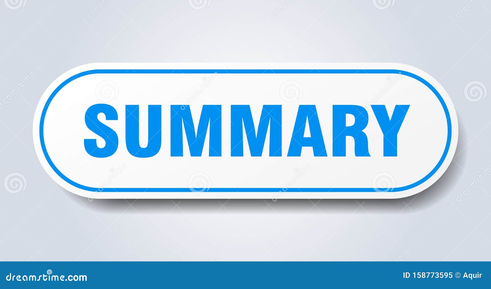 Summary sticker. stock vector. Illustration of website - 158773595