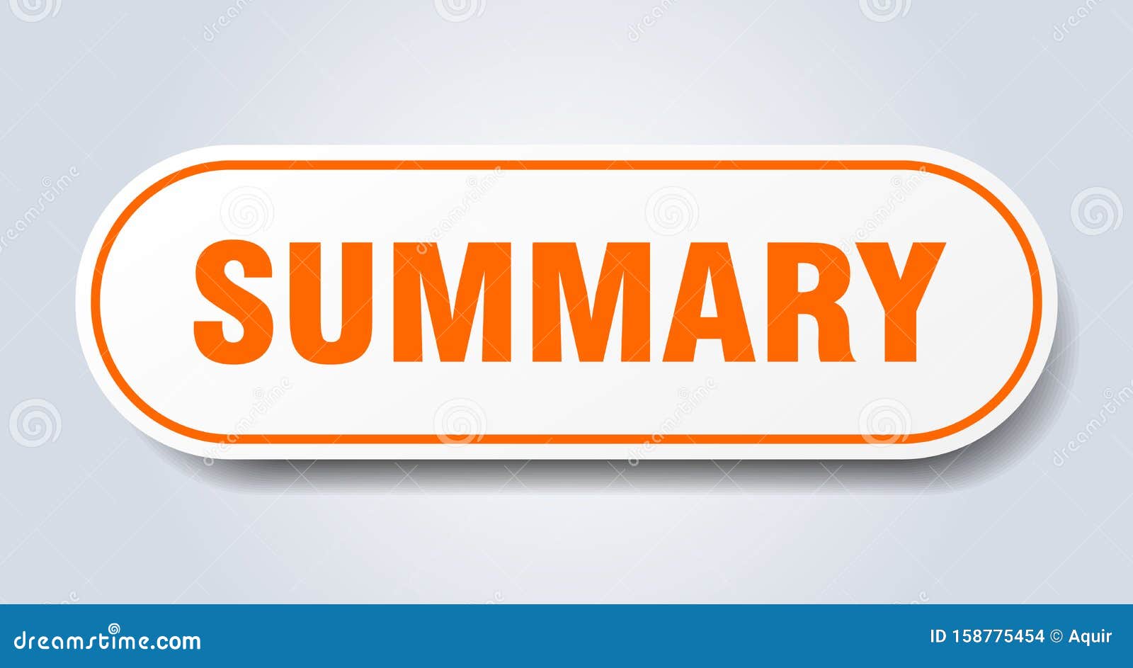 Summary sticker. stock vector. Illustration of summary - 158775454