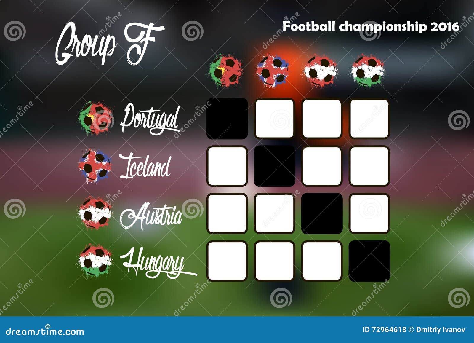 Summary table of Group F stock vector. Illustration of participant ...